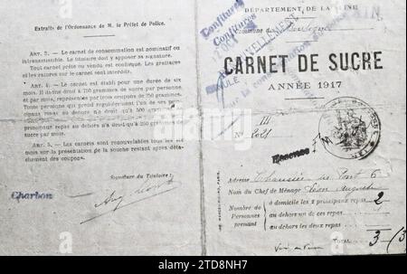 Boulogne, France Cahier sucre d'Auguste Léon, vie quotidienne, première ...