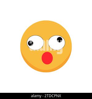 Émoticône perplexe. Emoji de dessin animé. Illustration vectorielle ...