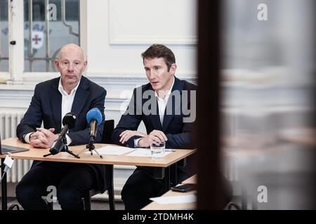 L’avocat Pierre Joassart photographié lors d’une conférence de presse du greffier en chef du ...