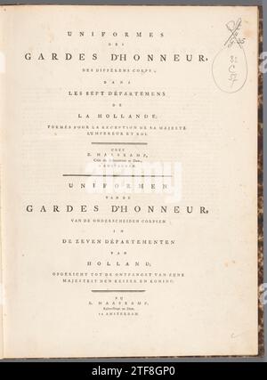 Page de titre pour : de gardes d'Honneur in Vier Zangen, Dirk Hendrik ...