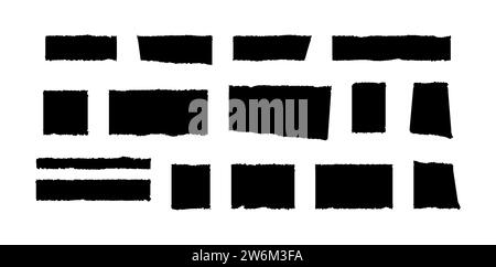 Papier rectangle avec bords déchirés. Formes géométriques dentelées ...