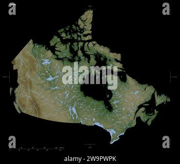 Forme d'une carte d'altitude couleur pâle avec les lacs et les rivières ...