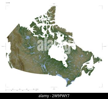 Forme d'une carte d'altitude couleur pâle avec les lacs et les rivières ...