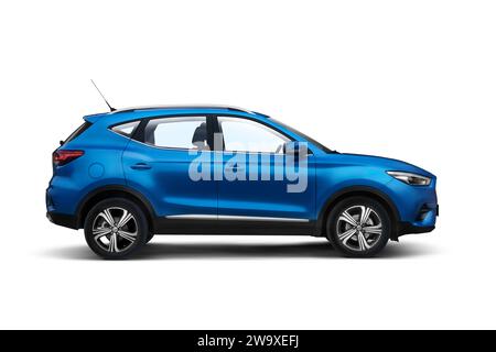 Tirana, Albanie - 30 novembre 2023 : vue de dessus du SUV bleu 2023 MG ...