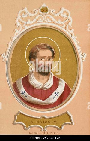 Une gravure de 1580 du pape Caius qui était pontife de AD283-AD296. Il ...