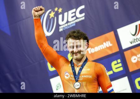 APELDOORN - Daan Kool (NED) (deuxième) lors de la cérémonie du dernier ...