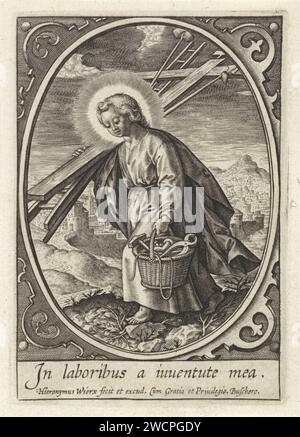 Christkind porte les outils de la passion, Hieronymus Wierix, 1563 - avant 1619 imprimer l ...