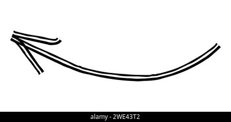 Flèche simple dessinée à la main dessinée avec du crayon de cire, de la ...