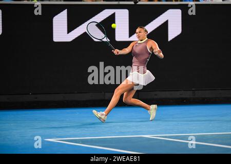 Amanda Anisimova des USA joue contre Aryna Sabalenka de Biélorussie ...