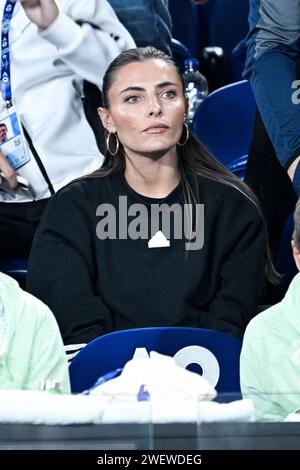 Sophia Thomalla petite amie de Sascha Alexander Zverev dans sa boîte de joueur lors du tournoi ...