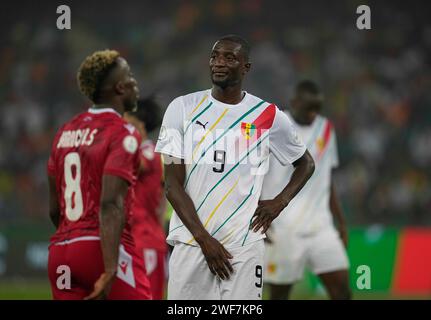 28 2024 janvier : Serhou Yadaly Guirassy (Guinée) regarde lors d'un match de la coupe d'Afrique ...
