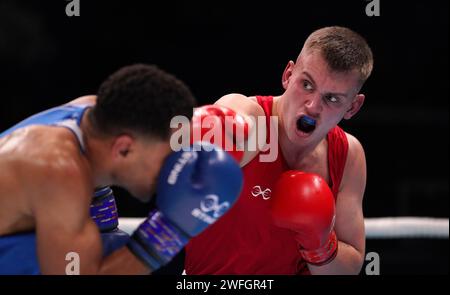 L'écossais Alan Perrie en action lors de son match de quart de finale ...