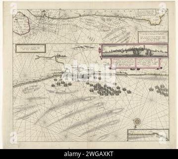 Carte de la côte à Dunkerque et de la côte flamande de Walcheren à ...