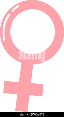 Icônes du féminisme. Symbole femelle. Style art plat et ligne ...