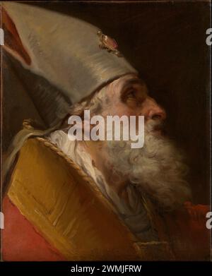 Chef d'un évêque ca.1770 Gaetano Gandolfi Italien en plus des retables ...