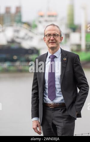 Zwijndrecht, Belgique. 28 février 2024. Luc Vandenbulcke, CEO de DEME ...