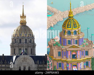 La croix du dôme des Invalides remplacée par une flèche sur l'affiche ...