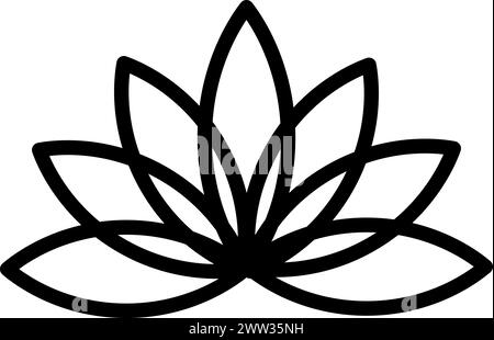 Icône de pictogramme LOTOS Flower Calm. Logo Lotus dessin animé symbole ...