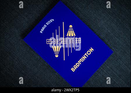 Pictogramme de badminton pour les jeux olympiques d'été de paris 2024 ...