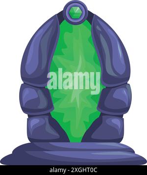 Portail magique antique s'ouvrant dans une structure en pierre avec une ...