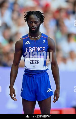 Ryan Zeze de Team France réagit lors de la première manche du 200m ...