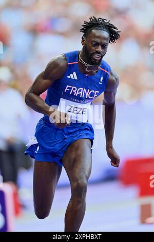 Ryan Zeze de Team France réagit lors de la première manche du 200m ...
