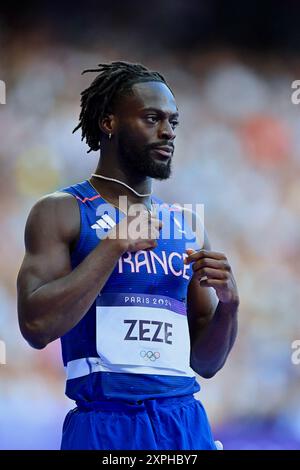 Ryan Zeze de Team France réagit lors de la première manche du 200m ...