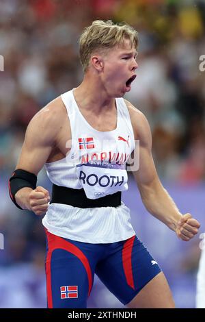 PARIS, FRANCE - 03 AOÛT : Markus Rooth, de Norvège, célèbre sa victoire ...