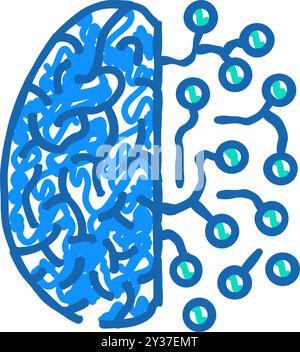 vecteur d'icône de couleur de neurologie de neurologie de circuit ...