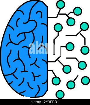 vecteur d'icône de couleur de neurologie de neurologie de circuit ...