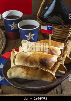 Concept de jour de l'indépendance chilienne. Fiestas patrias. Typique ...