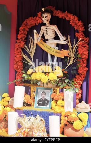 Ofrendas décorent les rues pour les célébrations de Dia de Muertos les ...