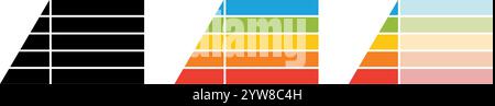 Niveaux de pyramide triangulaire. Diagramme pyramidal en demi-triangle ...