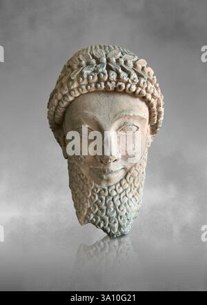 Ancienne période archaïque grecque chypriote peinte statue en terre ...
