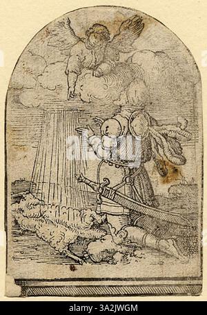 Cette gravure de Lucas van Leyden présente un sujet religieux ...