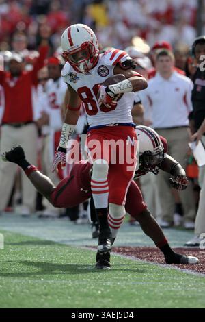 02 janvier 2011 : Kenny Bell #80 en action lors du Capital One Bowl de ...