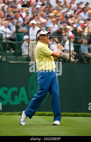 20 juin 2009 : Robert Allenby du tee box pour le 15e trou lors de la ...