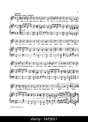 La partition de I'll like to See What Calls You Dearie comprend une ...