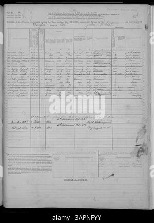 Voici le calendrier de mortalité de 1880 pour le Missouri, documentant ...