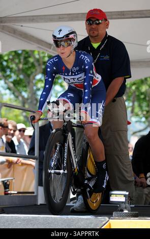 20 mai 2011. Evelyn Stevens se prépare pour la course contre la montre ...