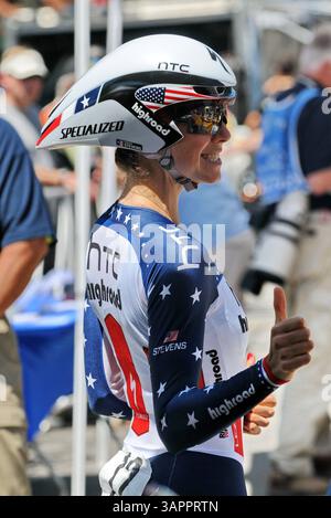 20 mai 2011. Evelyn Stevens se prépare pour la course contre la montre ...