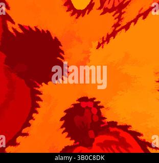 Une explosion vibrante de rouges et d'oranges crée une composition ...