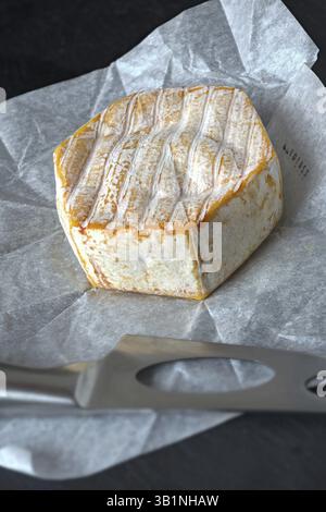fromage à roues. Fromage à base de lait de vache sur un chevalet de ...