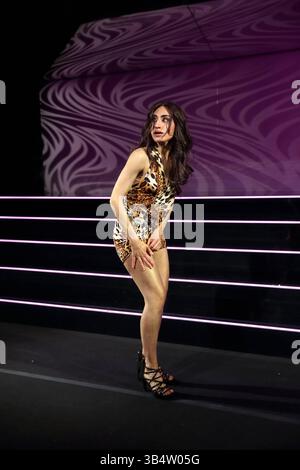 Nairi Hadodo als Kim Kardashian während der Fotoprobe für das Stück Kim im Maxim Gorki Theater ...