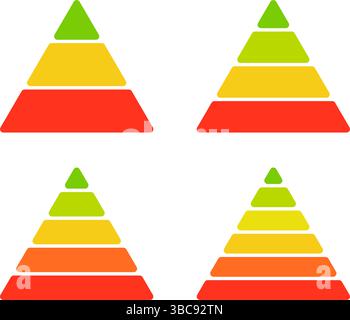 Niveaux de pyramide triangulaire. Diagramme pyramidal en demi-triangle ...