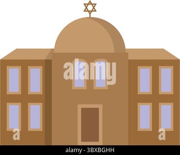 Bâtiment de synagogue ou Temple juif illustration vectorielle avec ...