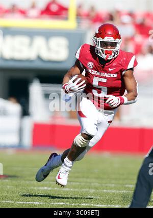 20 octobre 2018 : Rakeem Boyd #5 Razorback Running Back arrive à ...