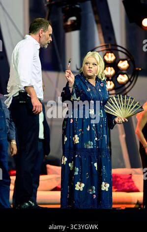 Julian Weigend, Tine Wittler und Markus Majowski BEI der Generalprobe ...
