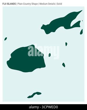 Carte du pays de la plaine des Fidji. Détails moyens. Style de contour ...