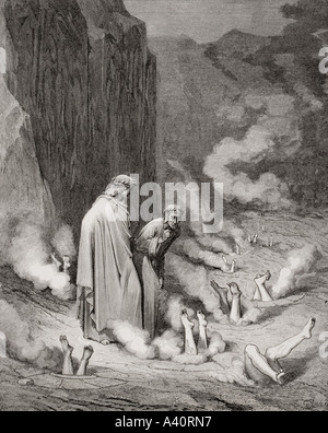 La Divine Comédie de Dante, avec gravure de Gustave Doré. L'Antaeus ...